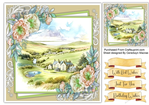 8x8 Quick Cards, Beautiful Scottish Scene 3 - CUP1213296_1398 ...