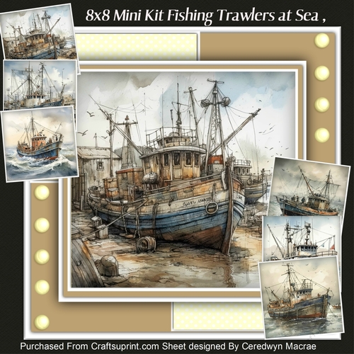 8x8 Mini Kit, Fishing Trawlers at Sea - CUP1217567_1398 | Craftsuprint