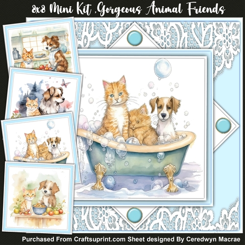 8x8 Mini Kit, Gorgeous Animal Friends - CUP1218854_1398 | Craftsuprint