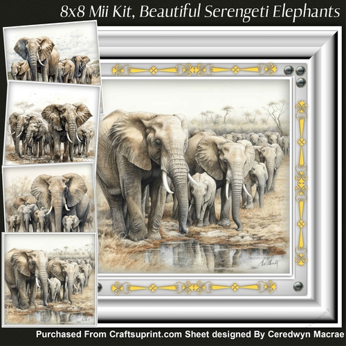 8x8 Mini Kit, Beautiful Serengeti Elephants - CUP1218970_1398 ...