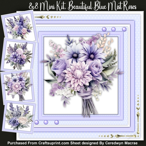 8x8 Mini Kit, Beautiful Blue Mist Roses - CUP1219482_1398 | Craftsuprint