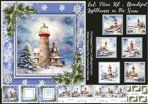 8x8 Mini Kit, Beautiful Lighthouses in the Snow - CUP1230180_1398 ...