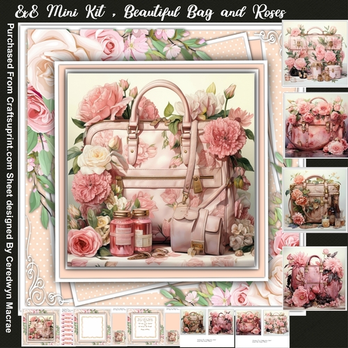 8x8 Mini Kit , Beautiful Bag and Roses - CUP1231167_1398 | Craftsuprint