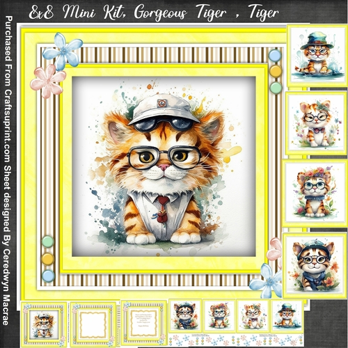 8x8 Mini Kit, Gorgeous Tiger , Tiger - CUP1233003_1398 | Craftsuprint