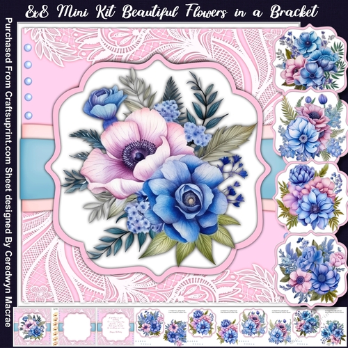 8x8 Mini Kit, Beautiful Floral Bracket - CUP1236240_1398 | Craftsuprint