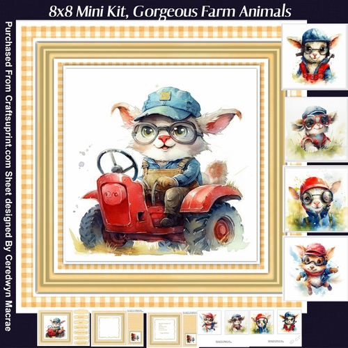 8x8 Mini Kit, Gorgeous Farm Animals - CUP1239032_1398 | Craftsuprint