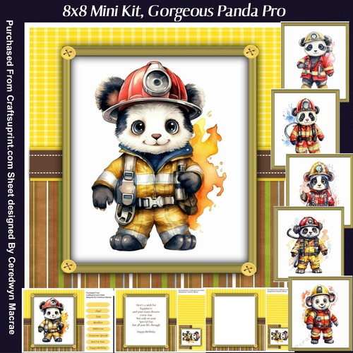 8x8 Mini Kit, Gorgeous Panda Pro , Fireman - CUP1240540_1398 | Craftsuprint