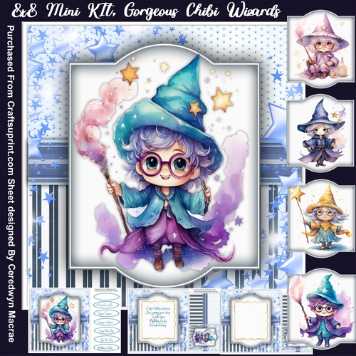 8x8 Mini Kit, Gorgeous Chibi Wizards - CUP1251444_1398 | Craftsuprint
