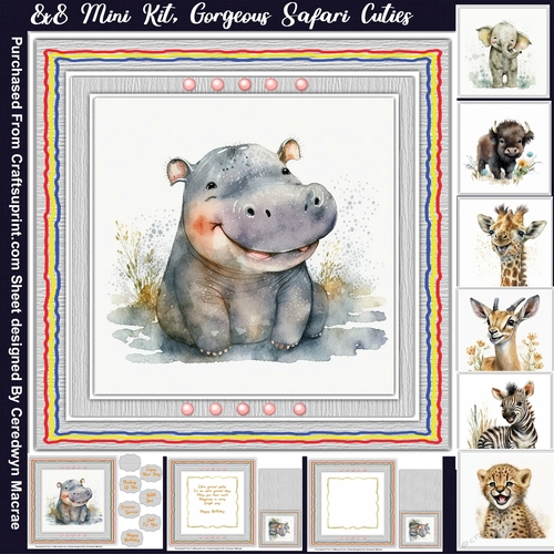 8x8 Mini Kit, Gorgeous Safari Cuties - CUP1256109_1398 | Craftsuprint