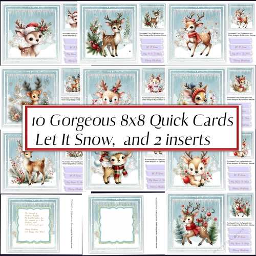 10 Gorgeous 8x8 Quick Cards , Let I Snow, and 2 inserts - CUP1265658 ...