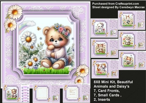 8x8 Mini Kit, Beautiful Animals and Daisys - CUP1281546_1398 | Craftsuprint