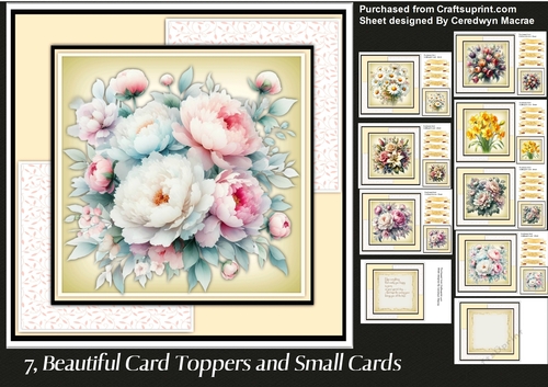 7, Beautiful Card Toppers with Small Cards - CUP1285022_1398 | Craftsuprint