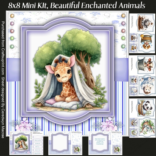 8x8 Mini KIt, Beautiful Enchanted Animals - CUP1285961_1398 | Craftsuprint