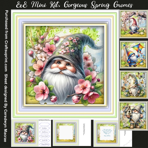 8x8 Mini Kit , Beautiful Spring Gnomes - CUP1291021_1398 | Craftsuprint