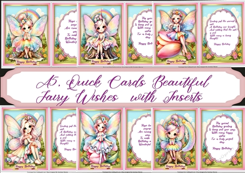 6 , A 5 Quick Cards Fairy Wishes with Inserts - CUP1294733_1398 ...
