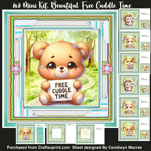 8x8 Mini Kit, Beautiful Free Cuddles - CUP1295669_1398 | Craftsuprint