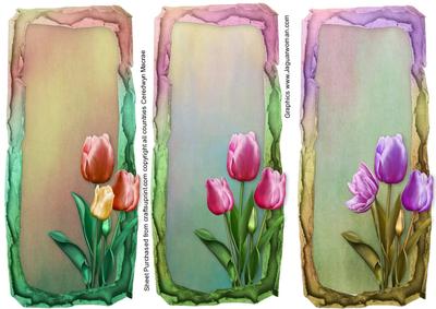 Three Beautiful Tulip Toppers - CUP376805_1398 | Craftsuprint