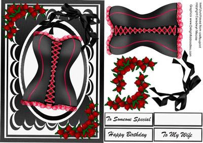 Lovely Basque in Black and Red - CUP403952_1398 | Craftsuprint