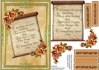 Beautiful Birthday Scroll (gold ) - CUP417603_1398 | Craftsuprint
