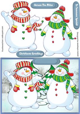 Two Lovely Snowmen Friends - CUP461881_1398 | Craftsuprint