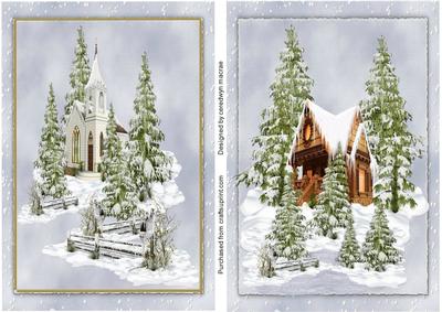Two Christmas Snow Scene Toppers - CUP484757_1398 | Craftsuprint