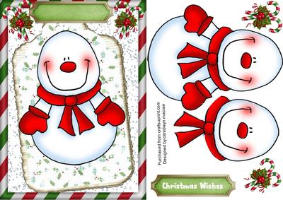 Lovely Snowman on a Tag - CUP487747_1398 | Craftsuprint