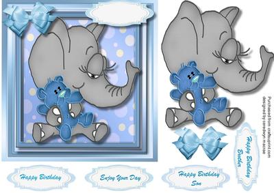 Lovely Little Neddy with His Teddy - CUP522680_1398 | Craftsuprint