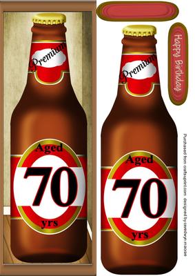 Bottle of Beer for a 70th Birthday - CUP529003_1398 | Craftsuprint
