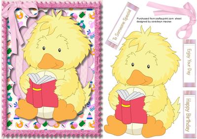 Cute Little Duck Reading a Book - CUP540660_1398 | Craftsuprint