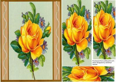 Beautiful Yellow Rose and Pearls - CUP550097_1398 | Craftsuprint