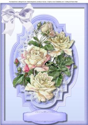 A4 Beautiful Roses in a Lilac Frame - CUP577815_1398 | Craftsuprint
