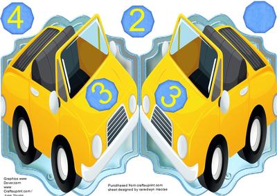 Print, Cut, and Fold , Childrens Birthday Car - CUP588617_1398 ...