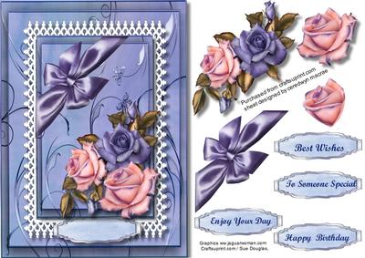Beautiful Roses on a Lilac Frame - CUP604469_1398 | Craftsuprint