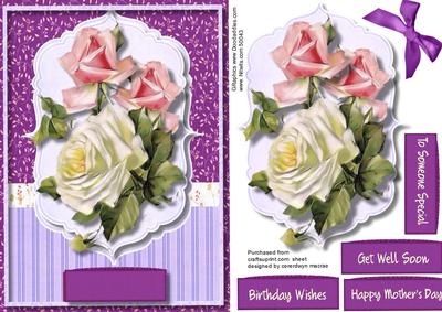 Beautiful Cream Roses in a Bracket Frame - CUP605186_1398 | Craftsuprint