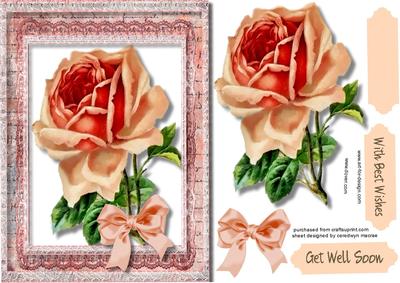 Beautiful Single Roses , Get Well Soon - CUP616453_1398 | Craftsuprint