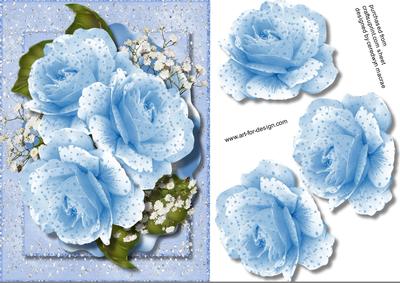 Beautiful Blue Arabesque Roses - CUP616689_1398 | Craftsuprint