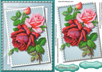 Beautiful Roses in a Saddle Stitched Frame - CUP624067_1398 | Craftsuprint