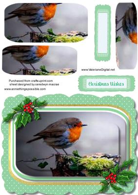 Lovely Christmas Robin in Pyramid - CUP625587_1398 | Craftsuprint