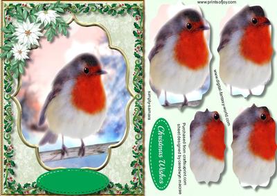 Beautiful Christmas Robin ( Pyramid ) - CUP626993_1398 | Craftsuprint
