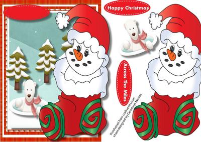 Over the Edge ,snowman in Santa's Boot 3 - CUP633825_1398 | Craftsuprint