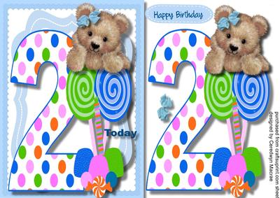 Fuzzy Bears 2nd Birthday Wish Boy - CUP637578_1398 | Craftsuprint