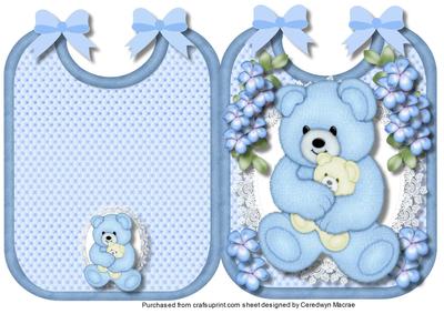 Print, Cut, and Fold , Blue Baby Bib - CUP638250_1398 | Craftsuprint