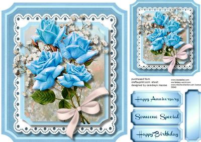 Lovely Blue Shaped Card 2 - CUP646079_1398 | Craftsuprint