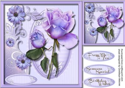 Lovely Rose on a Lilac Frame - CUP656992_1398 | Craftsuprint