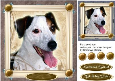 Lovely Jack Russel in a Gold Frame - CUP662058_1398 | Craftsuprint