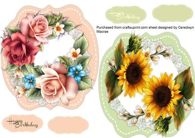 2 Lovely Flower Toppers - CUP662138_1398 | Craftsuprint