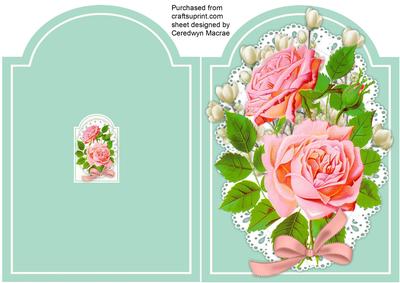 Print, Cut and Fold , Lovely Pink Roses - CUP667342_1398 | Craftsuprint