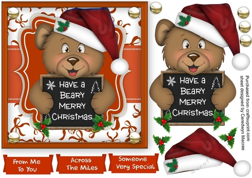 Have a Beary Merry Christmas 4 - CUP715485_1398 | Craftsuprint