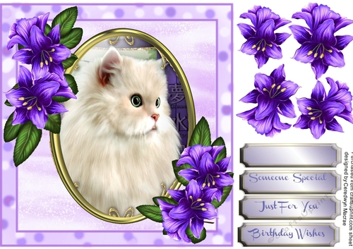 Beautiful Cat in a Gold Oval Frame - CUP715518_1398 | Craftsuprint