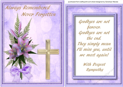 Always Remembered Never Forgotten 4 - CUP717319_1398 | Craftsuprint
